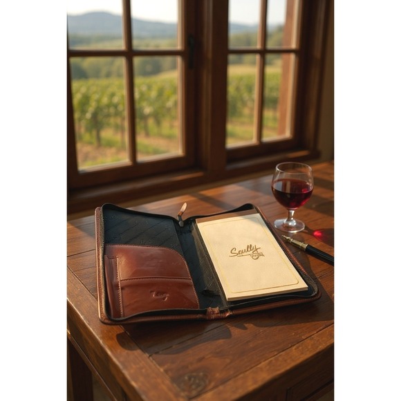 Scully | Office | Scully Mahogany Italian Leather Zip Around Letter Pad ...